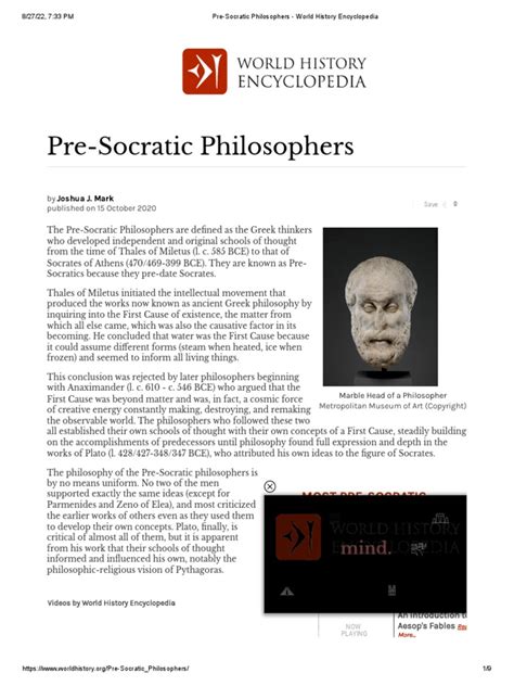 Pre Socratic Philosophers World History Encyclopedia Pdf