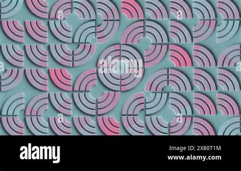 Digital Loop Animation Of A Repeating Geometric Pattern Of Intertwining Colorful Shapes Soft