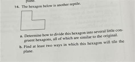solved the hexagon below is another reptile a ﻿determine