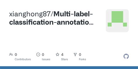Github Xianghong87multi Label Classification Annotation Tool · Github