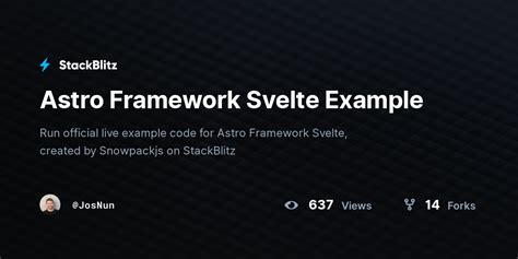 Astro Framework Svelte Example Stackblitz