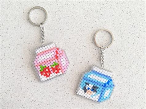 Milk Boxes Pixel Perler Beads Art Can Be Fridge Magnet Keychain