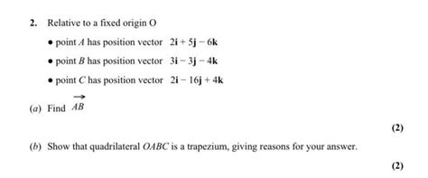 Solved 2 Relative To A Fixed Origin O • Point A Has