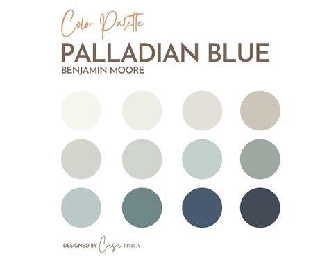 Palladian Blue Paint Color Palette Benjamin Moore Interior Etsy