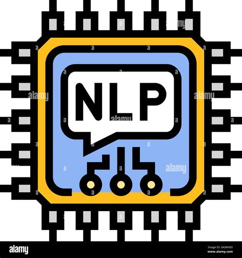 Language Processor Chip Nlp Color Icon Vector Illustration Stock Vector