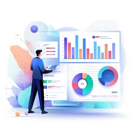 Premium Ai Image Image Of A Man Standing In Front Of A Large Screen With Graphs