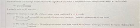 Solved Brzyckis Formula Is Used By Weight Lifters To