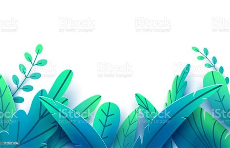 종이 봄 잎 벡터 테두리 배경 종이 잘라 흰색 절연 스타일 판타지 꽃 잎 미술 그림입니다 스프링 개념 템플릿입니다 부활절 장식