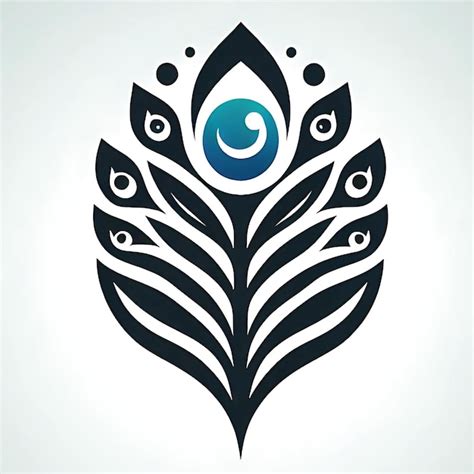 Peacock Feather Logo Design Concept Premium Ai Generated Image