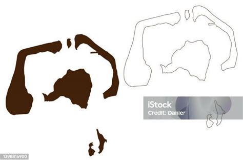 Maupiti Island Map Vector Illustration Scribble Sketch Maupiti Map向量圖形及