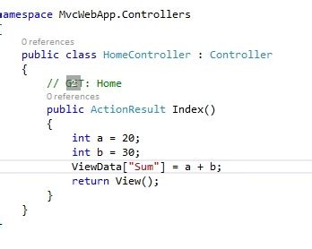 Creating The New MVC Project In Visual Studio And Using View Data