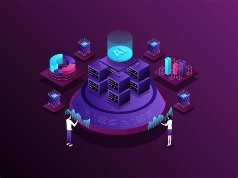 premium vector big data analytics isometric illustration dark