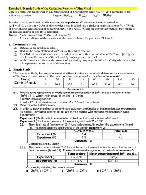 rate sheet 2024 pdf zinc chemical kinetics
