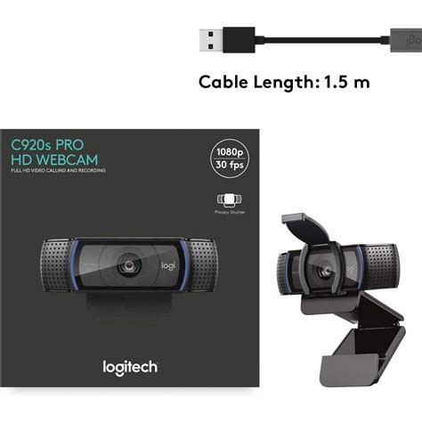 Logitech C S HD Pro Webcam With Privacy Shutter Panoramic Recording And Video Calling P