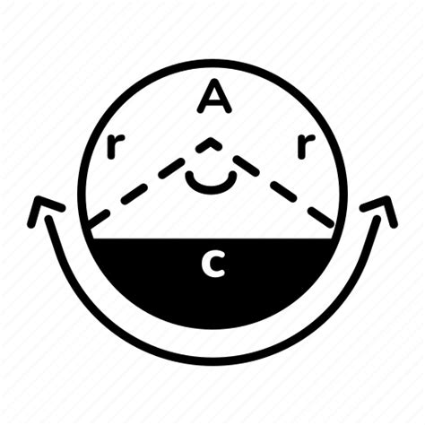 Arc Length Curve Distance Measure Graphical Representation Icon