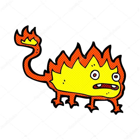 Comic Cartoon Little Fire Demon Stock Vector Image By ©lineartestpilot