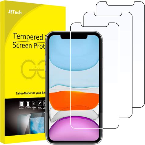 JETech Lot de 3 films de protection d écran en verre trempé pour iPhone 11 et iPhone XR 6 1