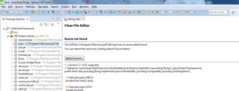 Java Source Not Found Jre7 Lib Has No Source Attachment Stack Overflow