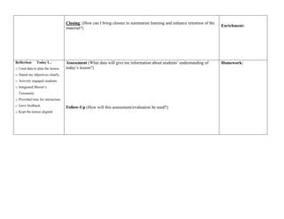Multi Dimentional Lesson Plan Template By Aalumgir Doc