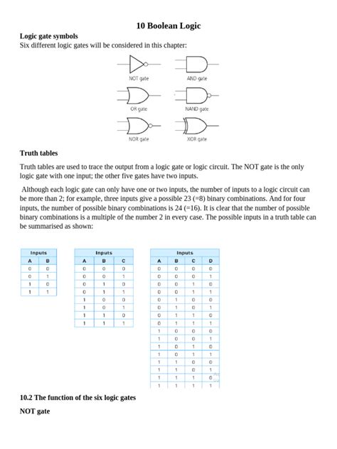 Ch 10 Boolean Logic Handouts Pdf
