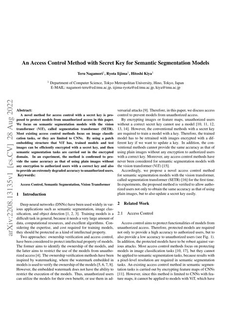 Pdf An Access Control Method With Secret Key For Semantic
