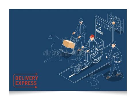 3d Isometric Logistics And Delivery Services Concept With People