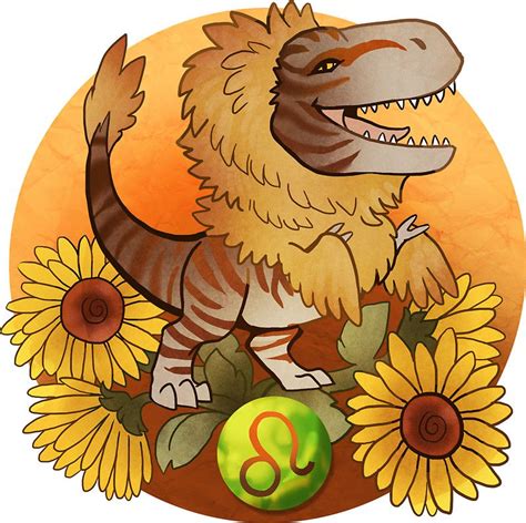 Leo Dinosaur Zodiac Sticker For Sale By Barbalarga Zodiac Art
