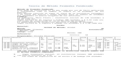 Download Docx Teoría De Método Promedio Ponderado