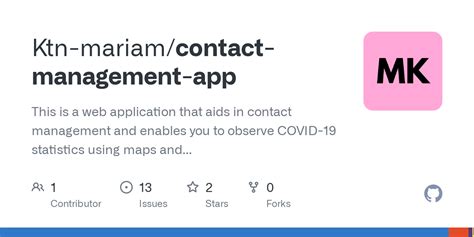 Github Ktn Mariamcontact Management App This Is A Web Application That Aids In Contact