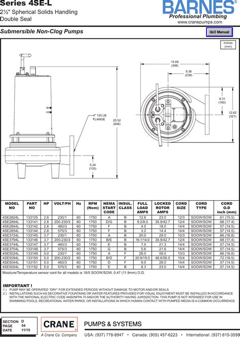 Sec D Rev P1 542605 1 Barnes 4se L Specifications