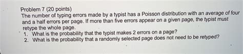 Solved Problem 7 20 Points The Number Of Typing Errors