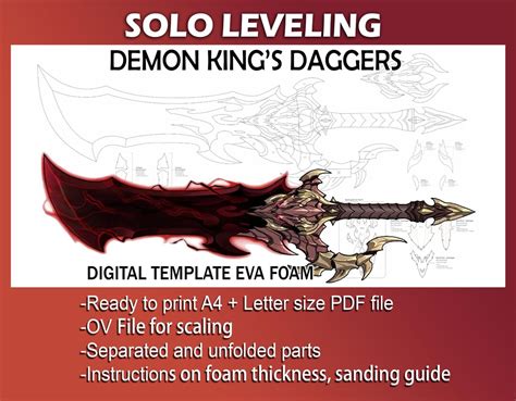 Solo Leveling Arise Demon King Dagger Cosplay Prop Digital Pdf