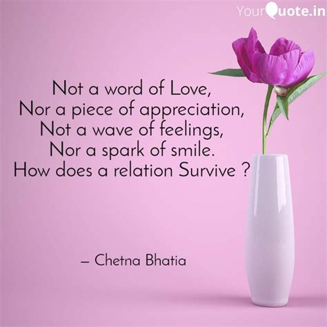 Not A Word Of Love Nor A Quotes And Writings By Chetna Bhatia
