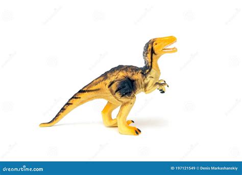 Deinonychus Toy On White Background Royalty Free Stock Image