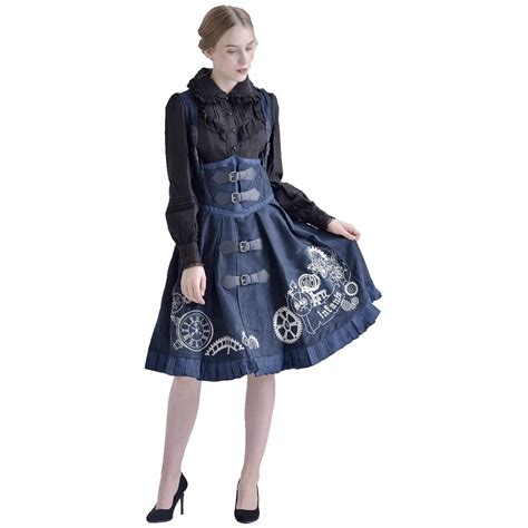 스팀펑크 스타일 서스펜더 드레스 코르셋 여성 여자 로리타 빈티지 드레스dress Vintagesteampunk
