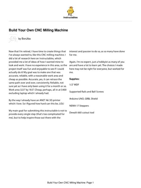 build your own cnc milling machine pdf pdf numerical control