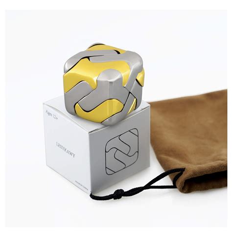Metal Puzzle Brain Teaser Cube Mind Games Rubiks Box For Adults Golden Silver For Sale North