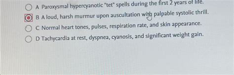 Solved A Paroxysmal Hypercyanotic Tet Spells During The