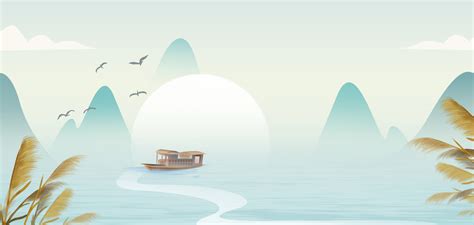 芦苇湖面背景图片 芦苇湖面背景素材图片 千库网