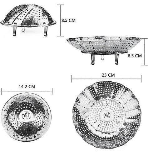 2pcs Vegetable Steamer Basket Foldable Vegetable Steamer Basket With 4