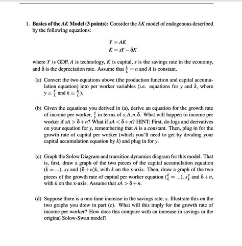 Solved Basics Of The Ak ﻿model 3 ﻿points Consider The Ak