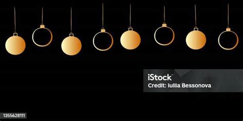 벡터 크리스마스와 새해 배경 매달려 간단한 금 색 크리스마스 공 고립 된 손으로 그린 낙서 플랫 스타일의 휴일 배경 12월에 대한 스톡 벡터 아트 및 기타 이미지 Istock