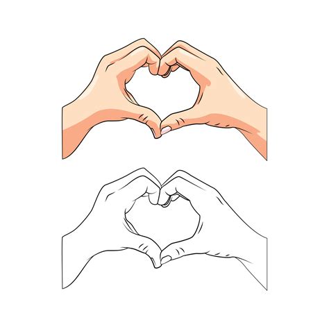 Coloring Book Love Hand Cartoon Character 20122273 Vector Art At Vecteezy