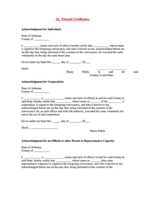 Top Notarial Certificate Templates Free To Download In Pdf Format