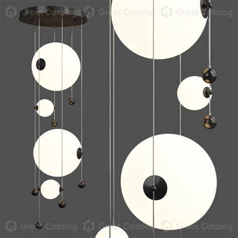 Pendant Lamp Abacus Round Led Multi Light 3d Model Greatcatalog 68501