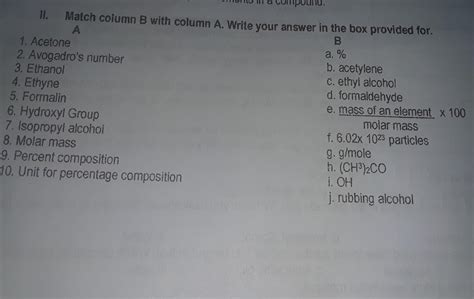 Match Column B With Column A Brainly Ph