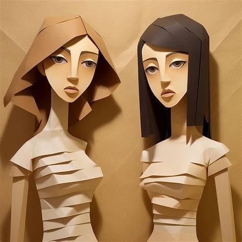 Premium Ai Image Girls Paper Style Generative Ai