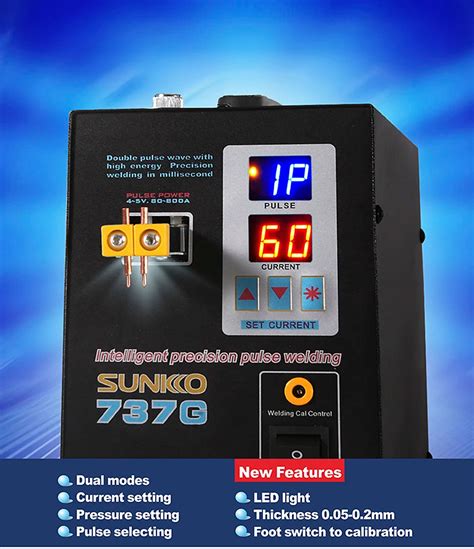 SUNKKO 737G Battery Spot Welder 1.5KW Industrial Spot Welding Machine ...