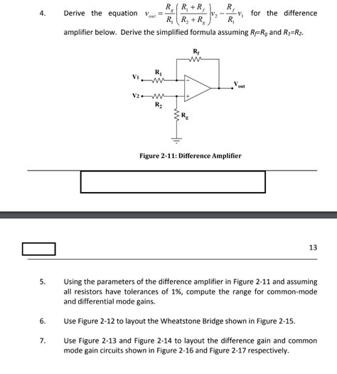 Solved 4 IV R R Derive The Equation Vout V For Chegg Com