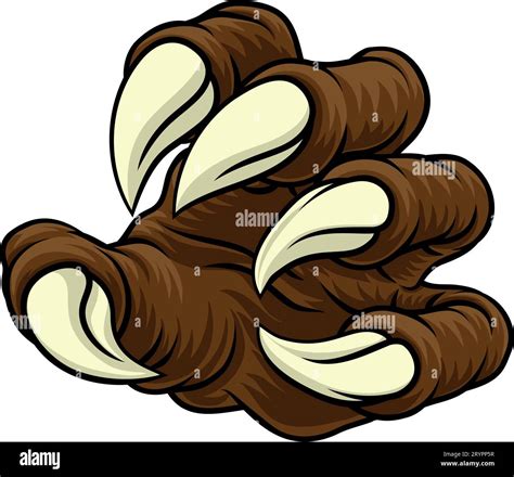 Claw Monster Hand Dragon Dinosaur Talon Cartoon Stock Vector Image
